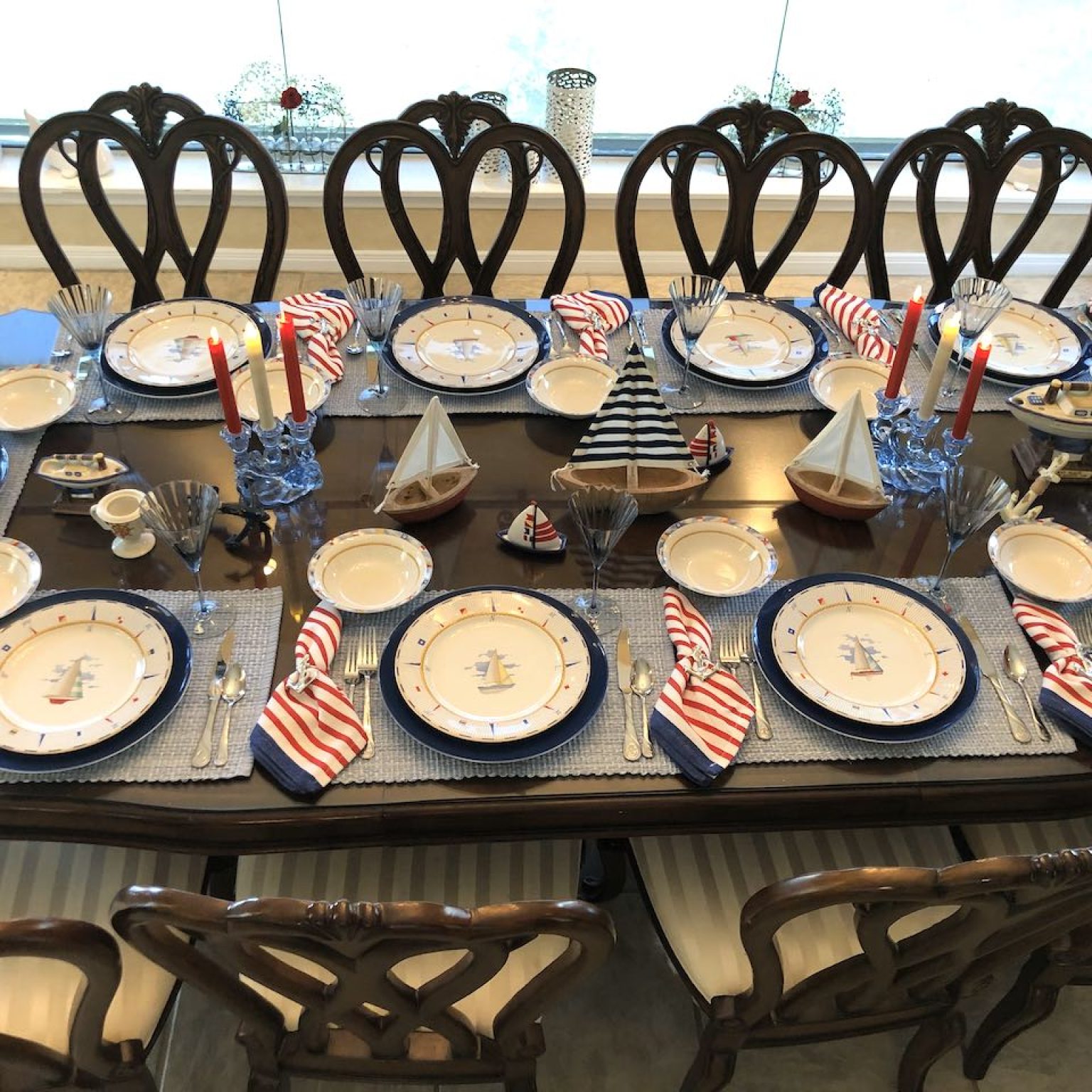 A Regatta Tablescape for Summer, and also for Labor Day, Fourth of July ...