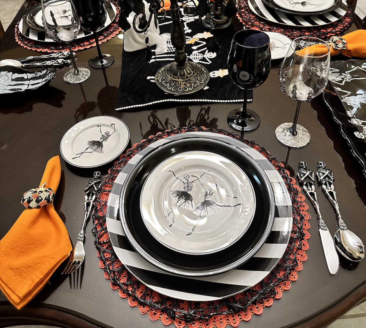 Dancing Skeleton Tablescape - Life is Better Lakeside