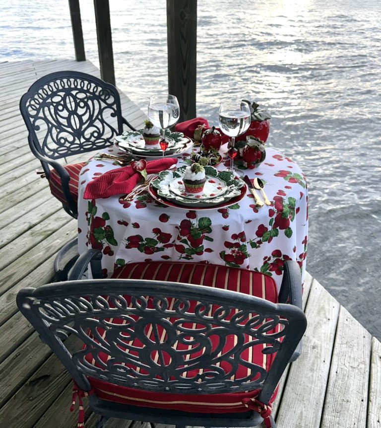 An “Ode to Summer & Strawberries” Tablescape - Life is Better Lakeside